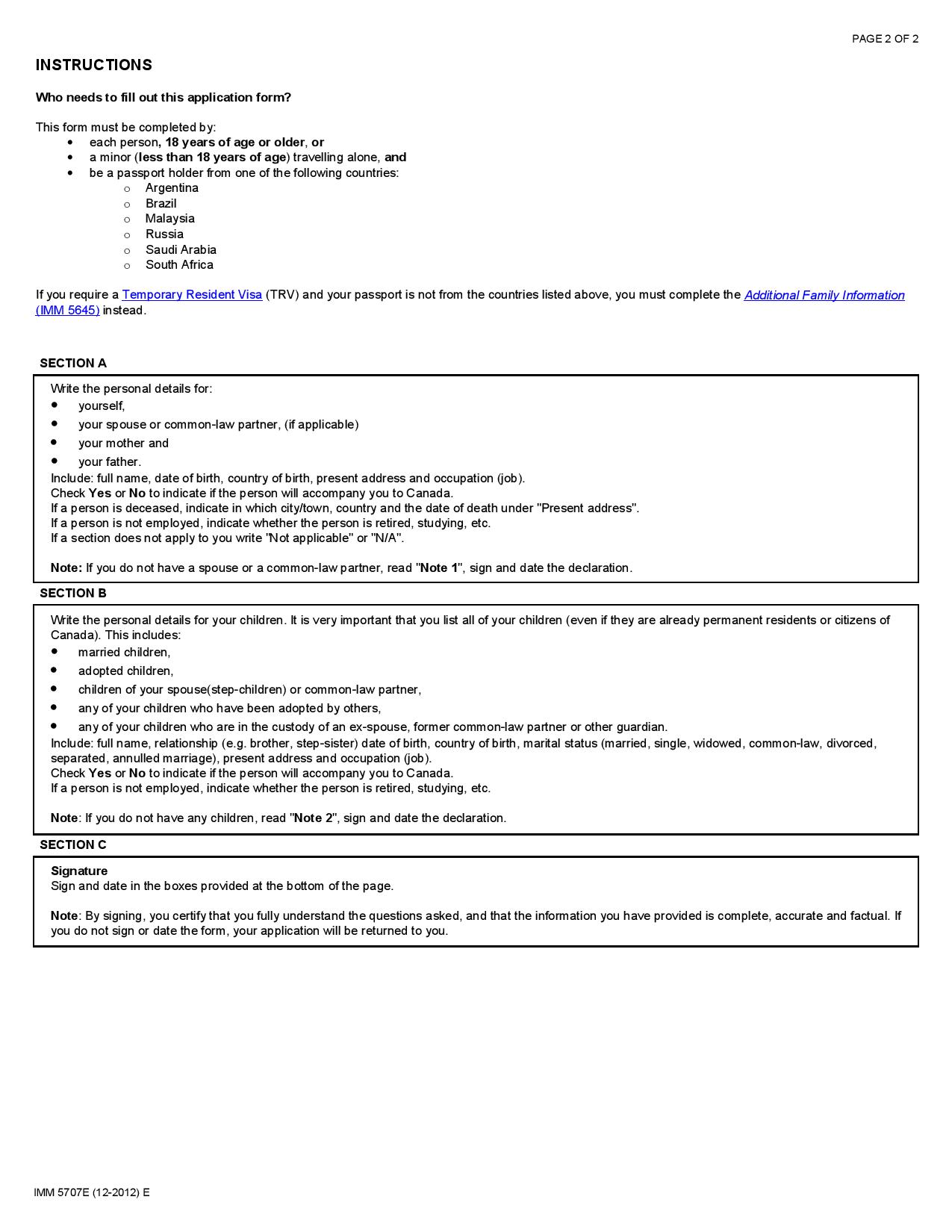 PDF Télécharger IMM 5707F : Renseignements sur la famille Gratuit PDF ...