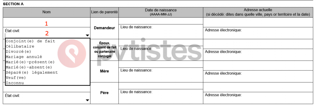 Le formulaire IMM5406F - Renseignements additionnels sur la famille ...