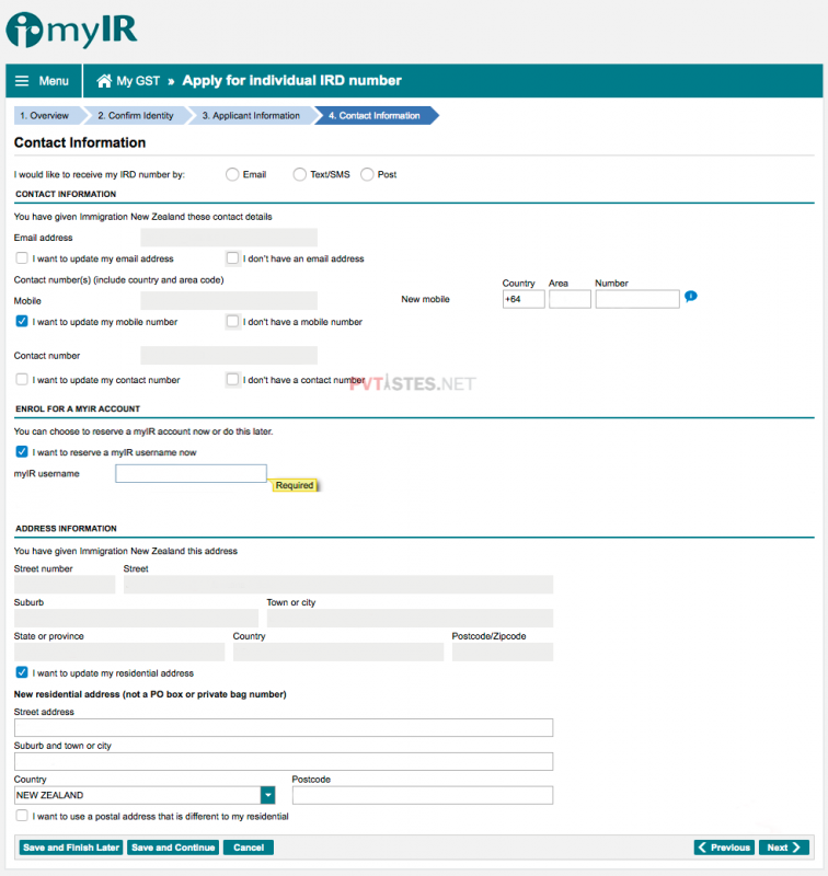 NZ : demander son numéro IRD en ligne et l'obtenir en 2 jours