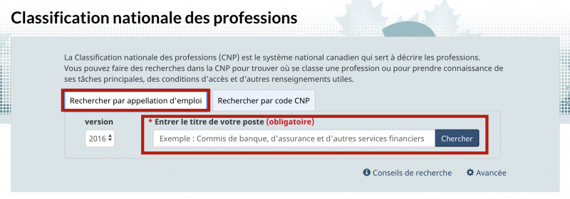 EIC (PVT, JP, Stage) : Remplir la section Antécédents - emplois ...