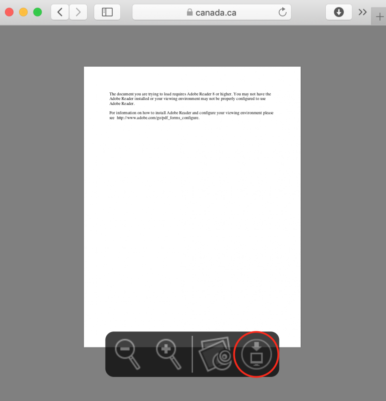 Ouvrir un formulaire PDF du Canada (IMM5707, IMM1295..)