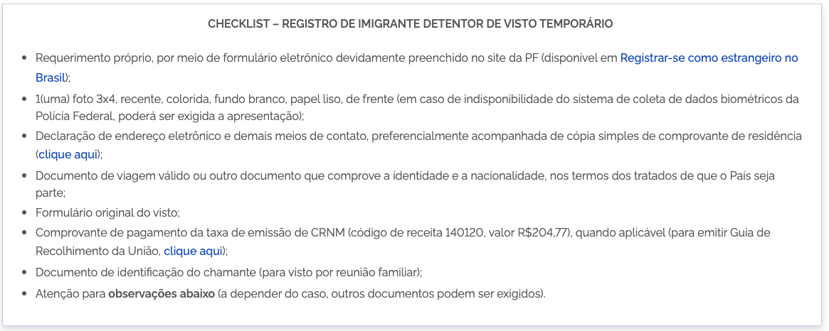 Faire son RNM (Registro Nacional Migratório) au Brésil - pvtistes.net